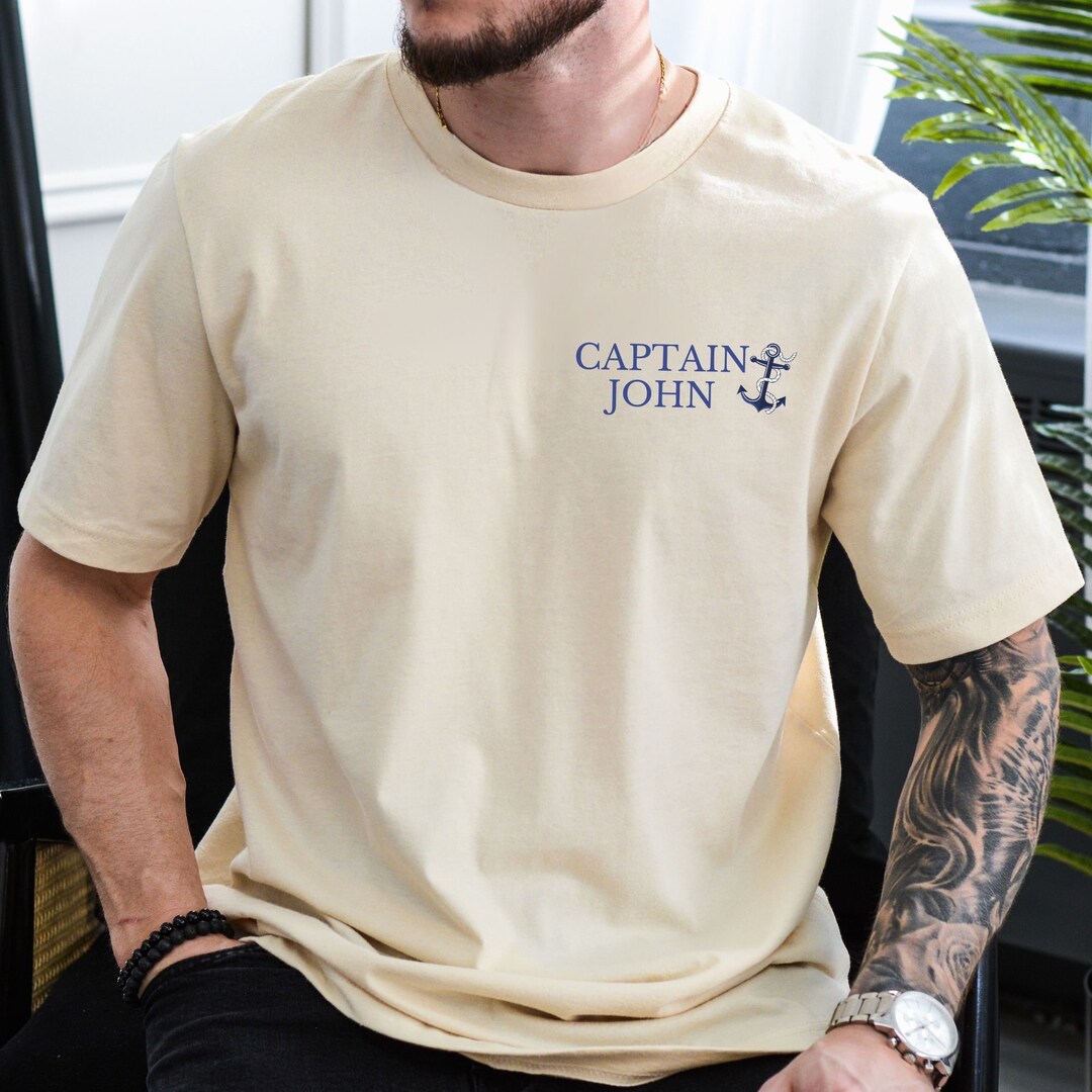 Custom Captain Boating T-shirt Men's Personalize Boat Captain Name Gift ...