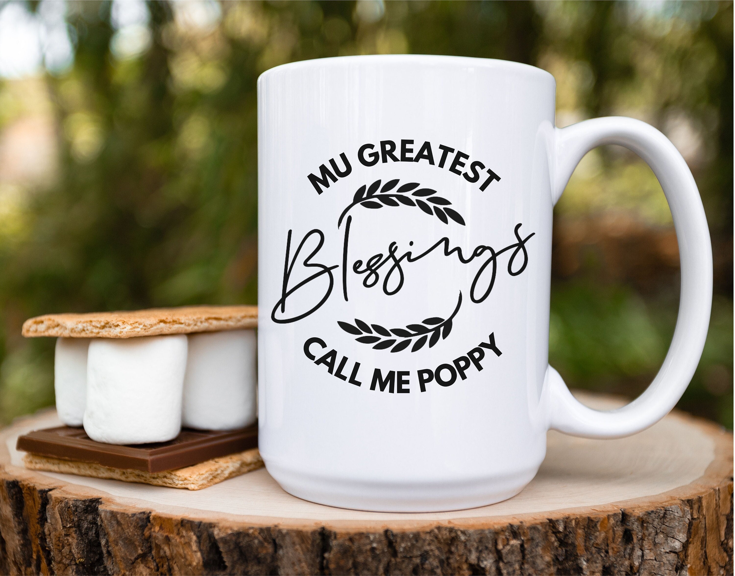 Mu Greatest Blessings Call Me Poppy Coffee Mug Grandpa Mug, Dad Gift ...
