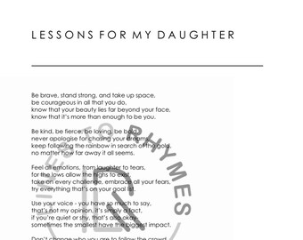 For My Daughter Poem | by Emily Orta - Etsy