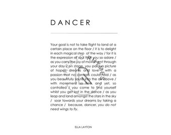 The Dancer's Prayer Digital Print, Dancer's Poem Download, Christian ...