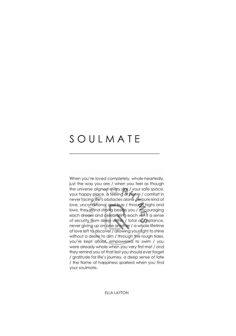 Soulmate Poem - Etsy