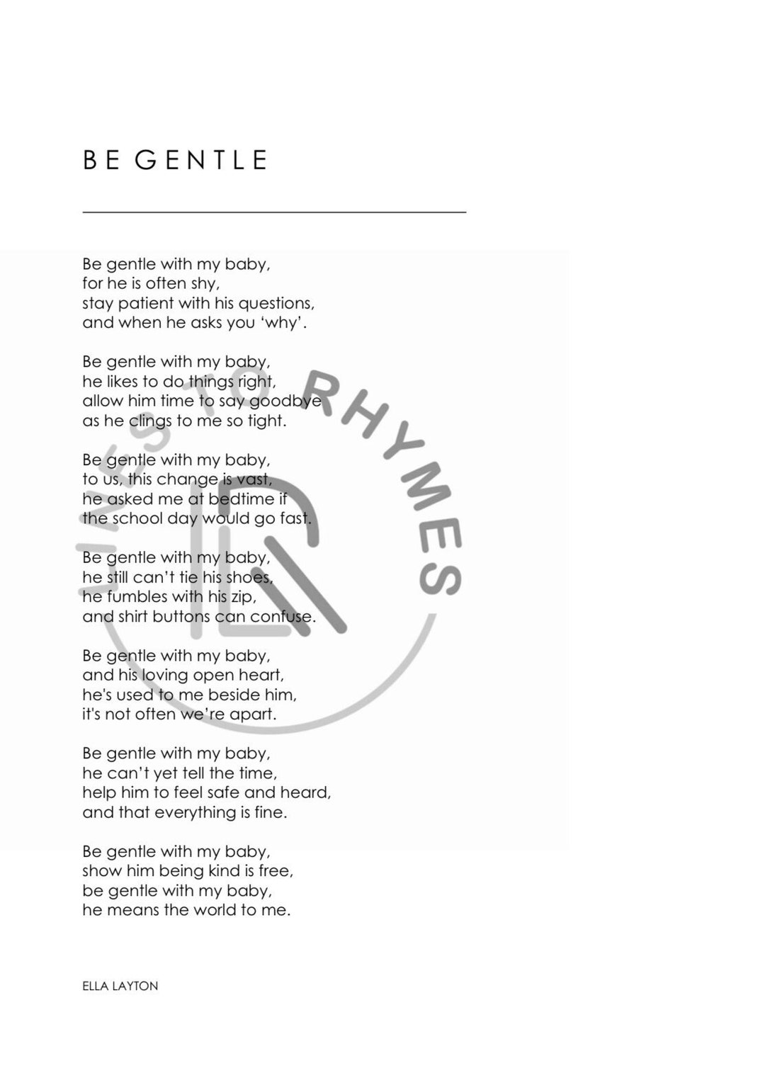 Be Gentle Poem - Etsy