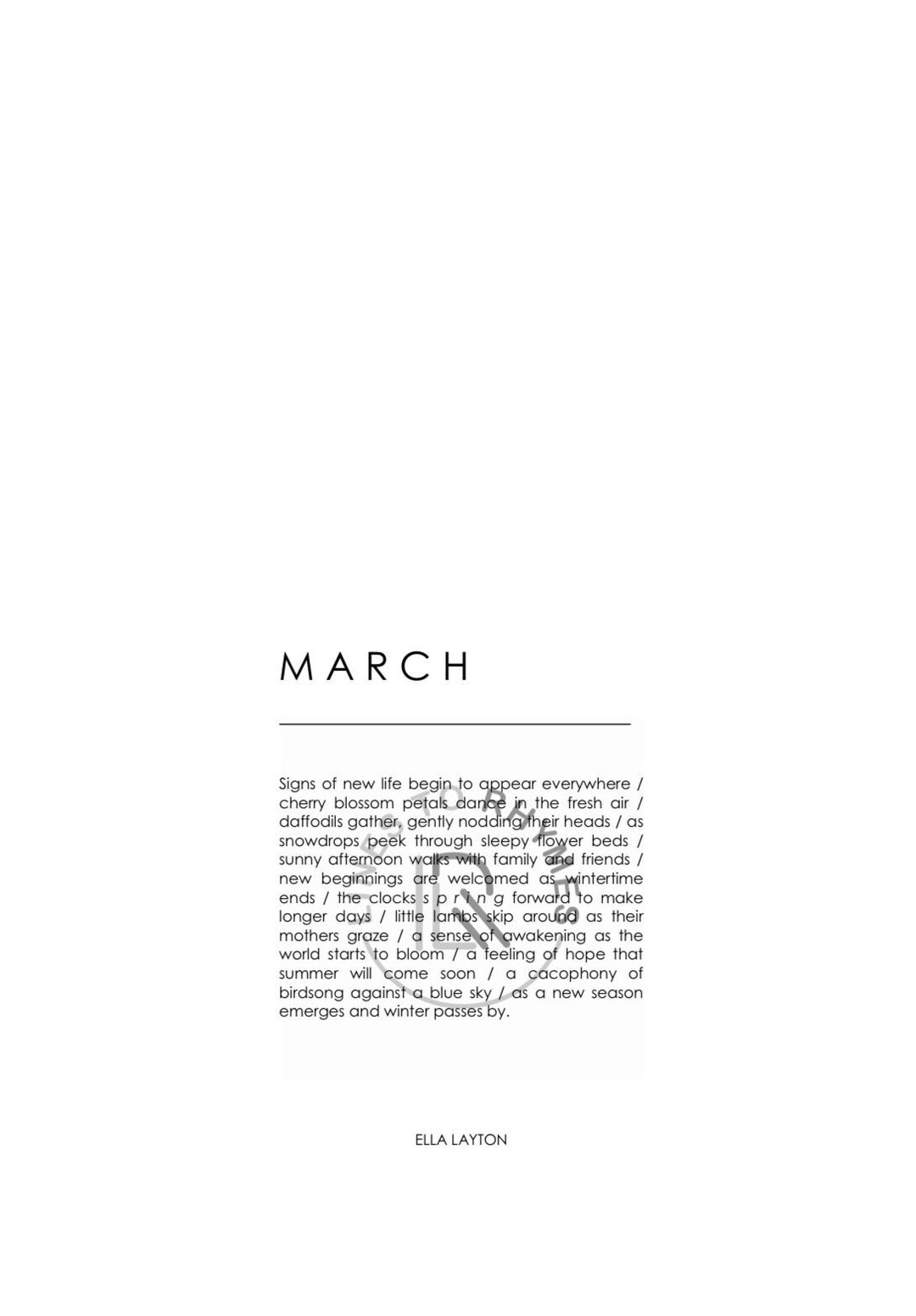 March Poem - Etsy