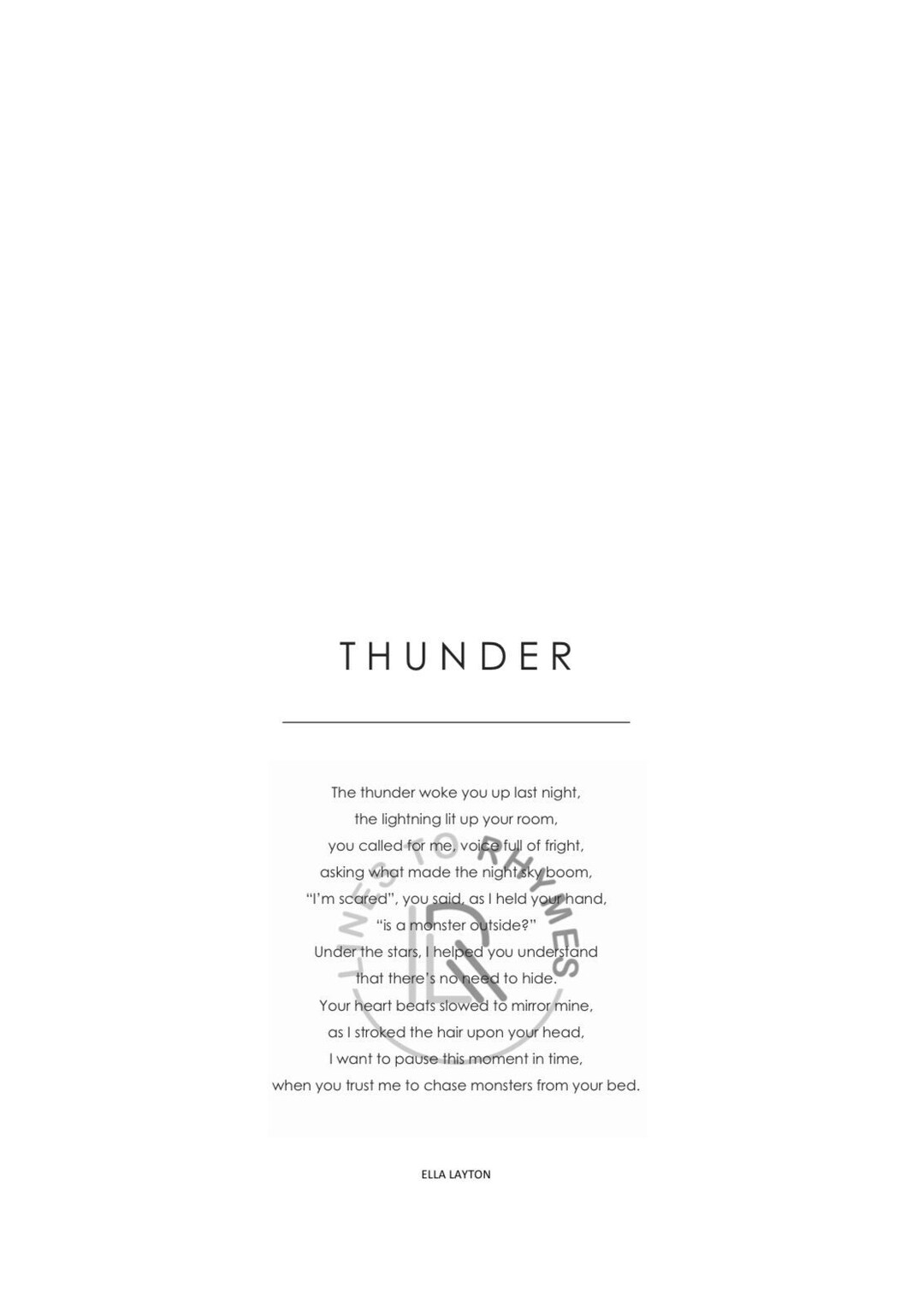 Thunder Poem - Etsy