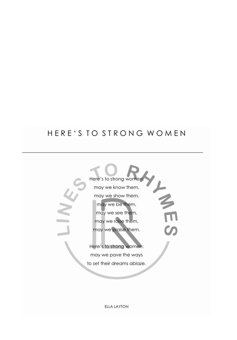 Here's to Strong Women Poem - Etsy