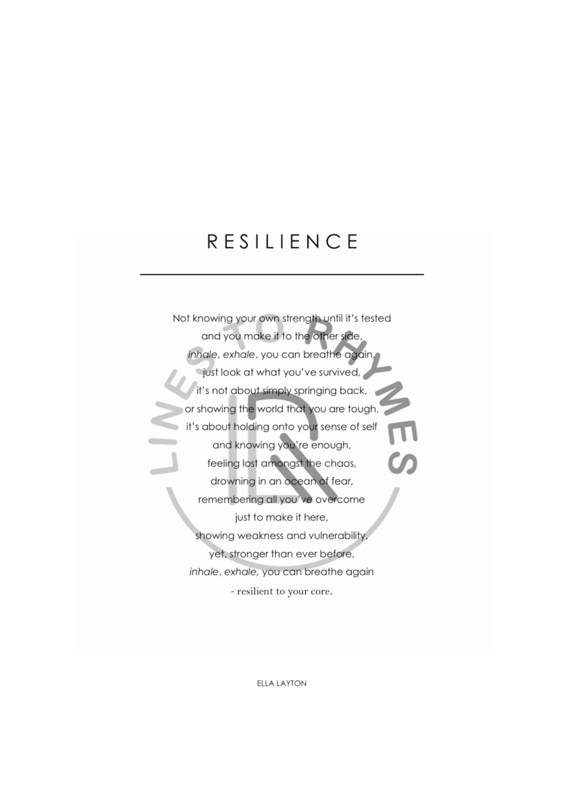 Resilience Poem - Etsy