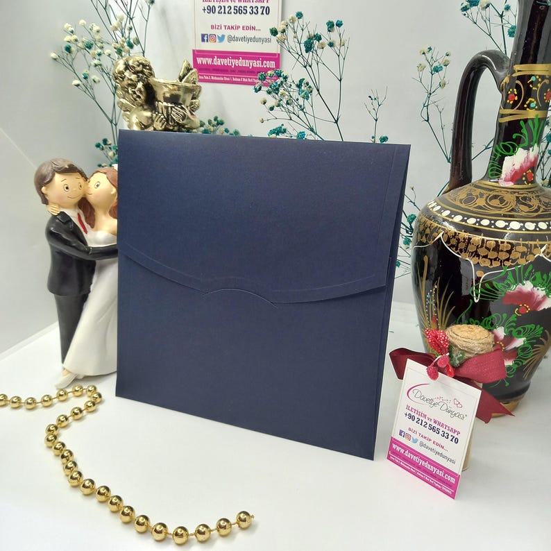 Square Torito Dark Navy Invitation Envelope – Perfect for Weddings ...