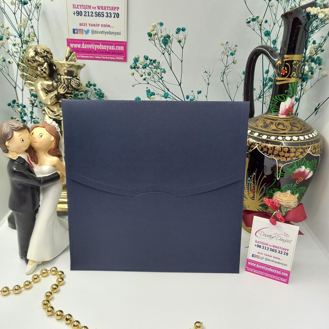Square Torito Dark Navy Invitation Envelope – Perfect for Weddings ...