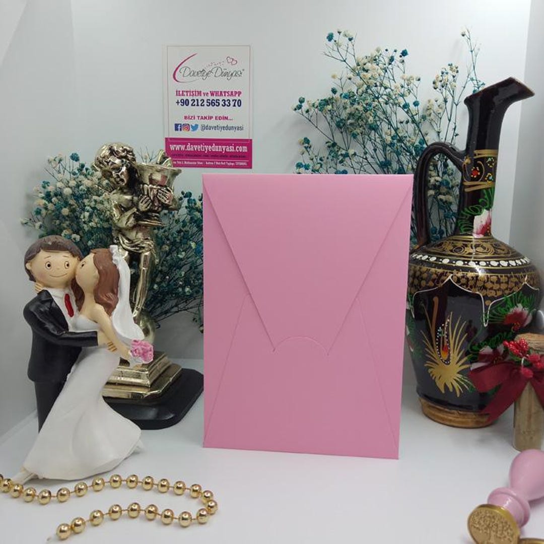 Pink Vertical Invitation Envelope - Perfect for Weddings, Baby Showers ...
