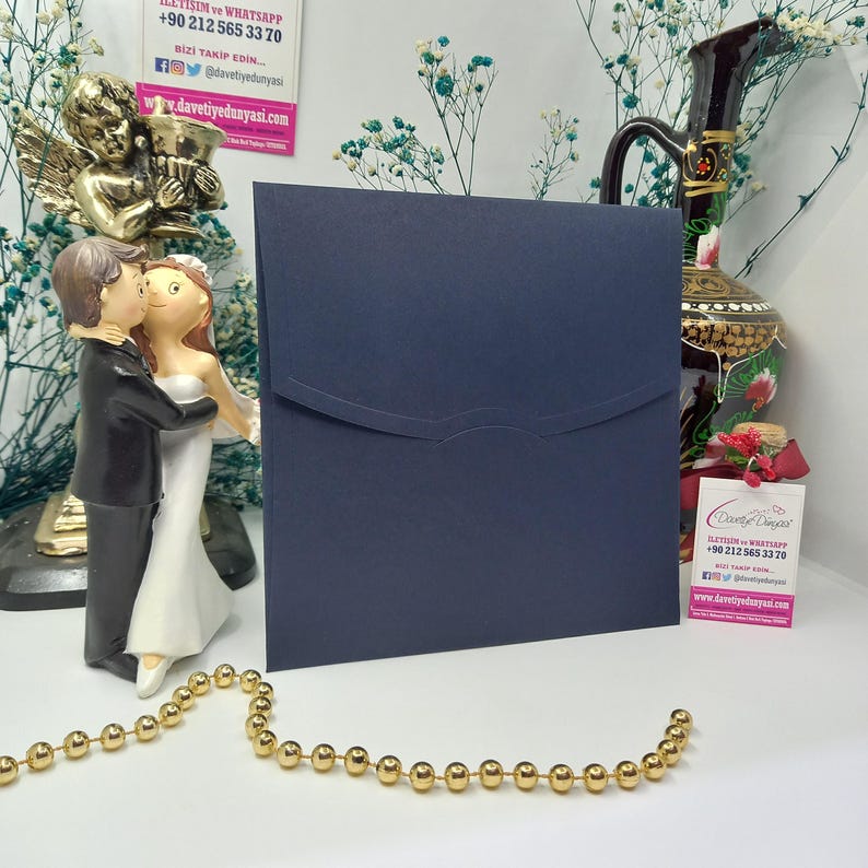 Square Torito Dark Navy Invitation Envelope – Perfect for Weddings ...