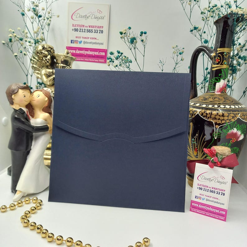 Square Torito Dark Navy Invitation Envelope – Perfect for Weddings ...