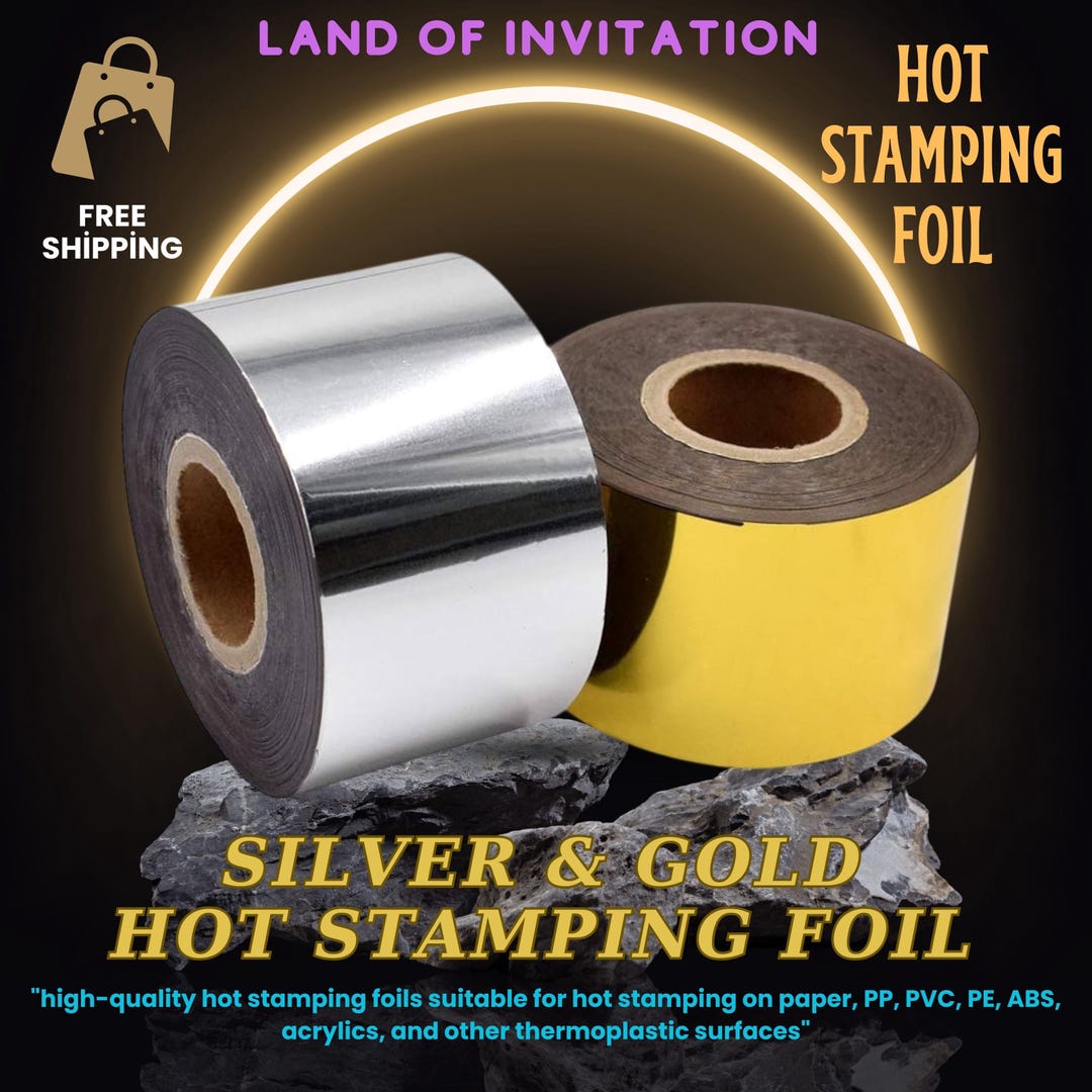 Silver & Gold Hot Stamping Foil Rolls - Metallic Heat Transfer Foil for ...