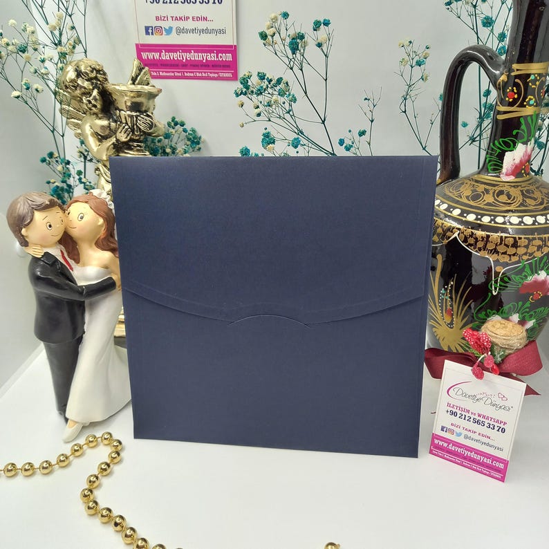 Square Torito Dark Navy Invitation Envelope – Perfect for Weddings ...