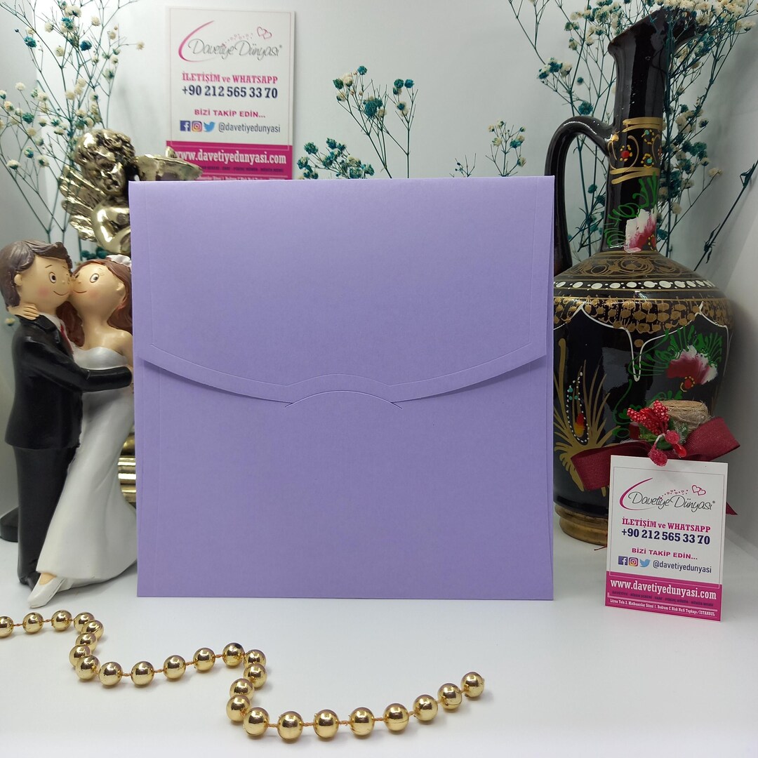Square Bahia Lilac Invitation Envelope, Premium Paper, Customizable ...