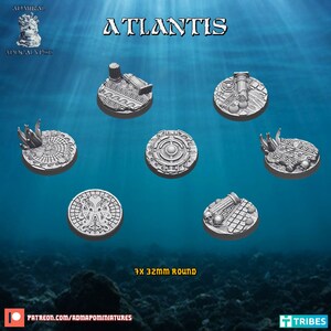 Sunken Atlantis / Underwater Temple Miniature Bases 8K Quality All ...