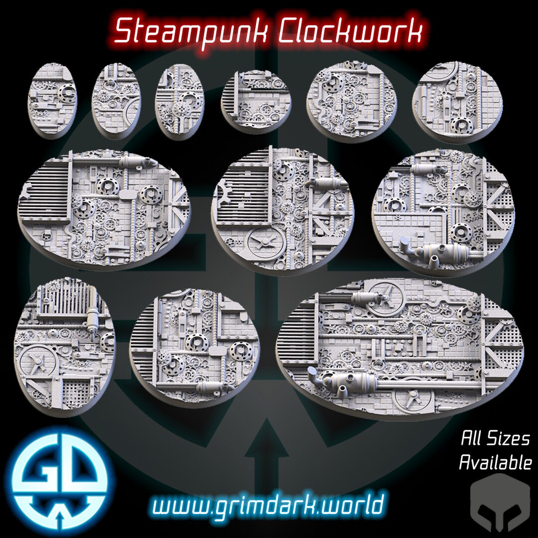 Steampunk / Clockwork Mini Bases Toppers 8K Quality Perfect for Robots ...