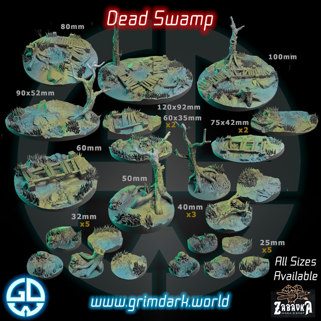 Dead Forest / Infested Swamp Miniature Bases - 8K Quality! All Sizes ...
