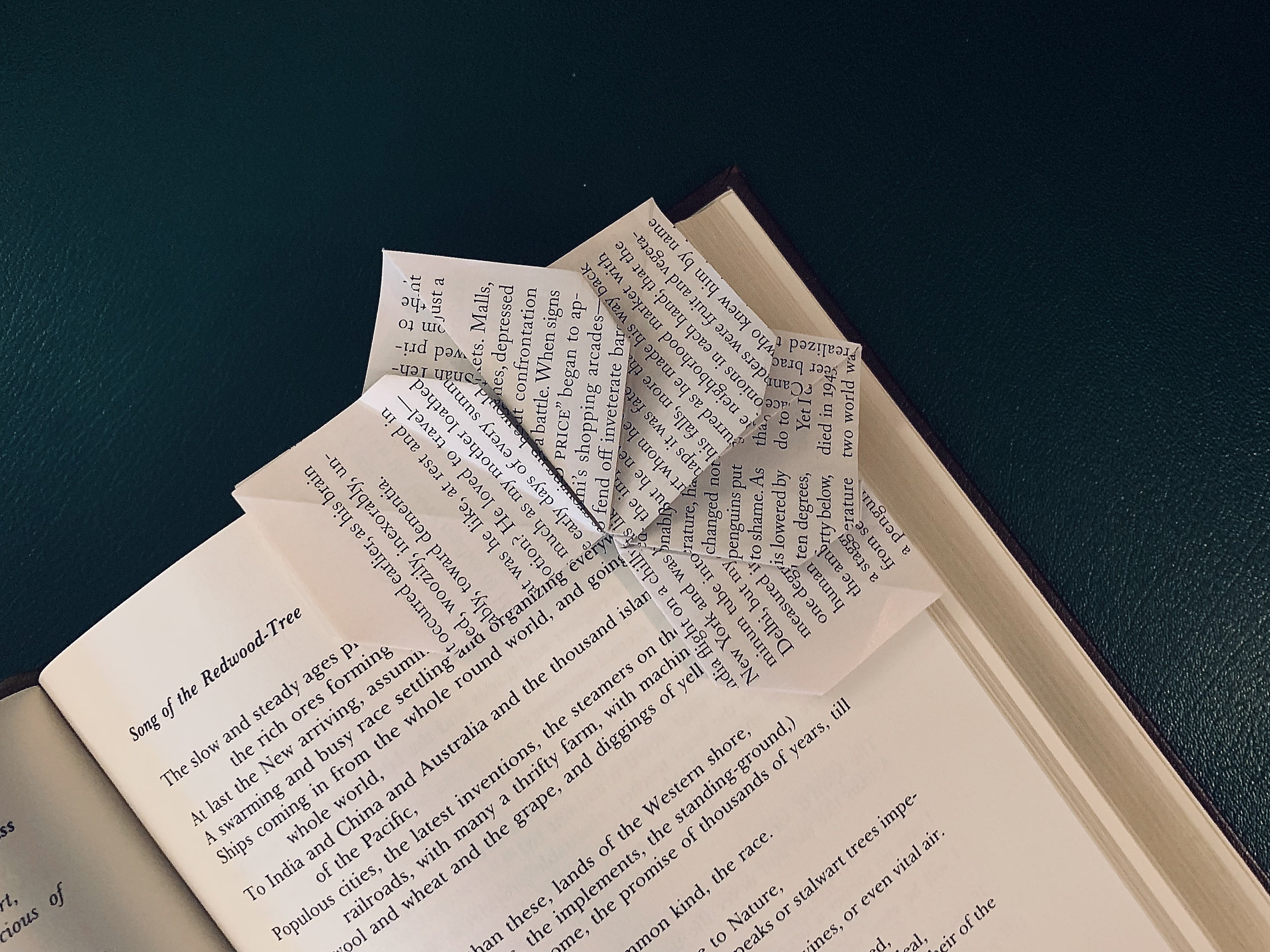 Handmade Origami Flower Bookmark Made From Upcycled Restaurant Wine ...