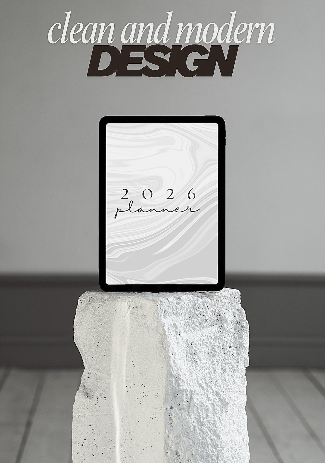 2026 Digital Planner- Minimalist Marble Edition - Etsy