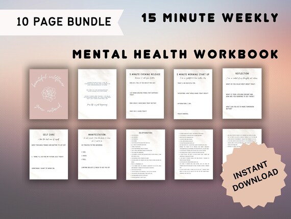 Depression Anxiety Mental Health Journal Workbook - Etsy