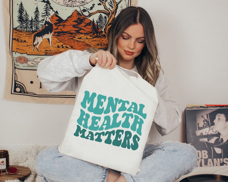 Mental Health Matters Tote Bag, Mental Health Awareness, Canvas Eco ...