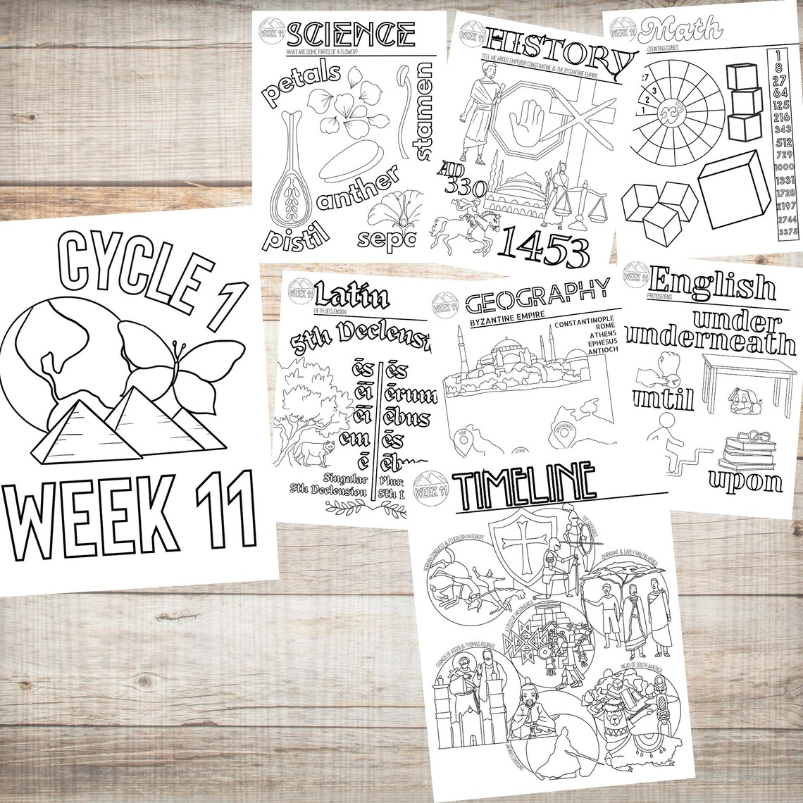 Cycle 1 Memory Work Coloring Pages | Homeschool Printable Pack for ...
