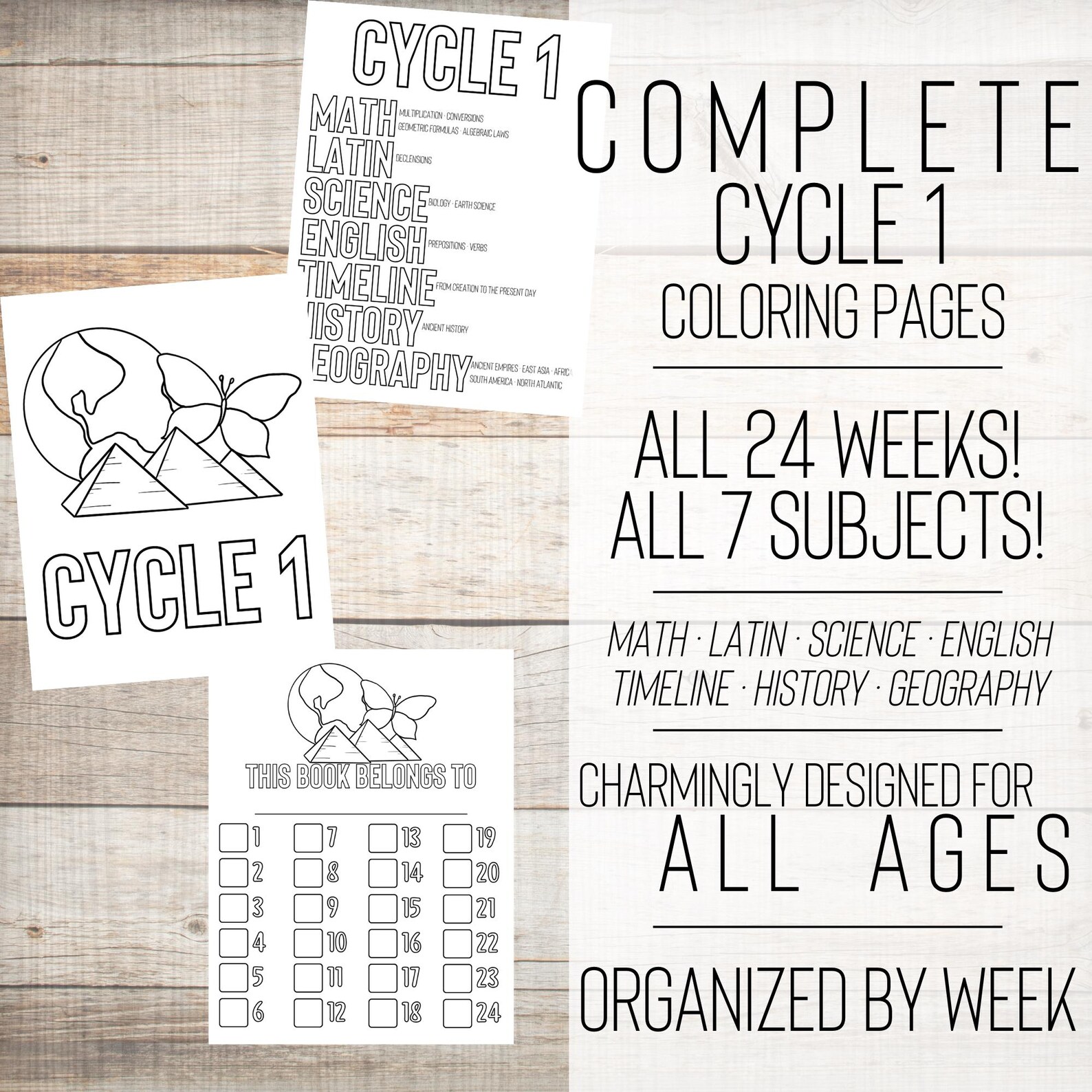 Cycle 1 Memory Work Coloring Pages | Homeschool Printable Pack for ...