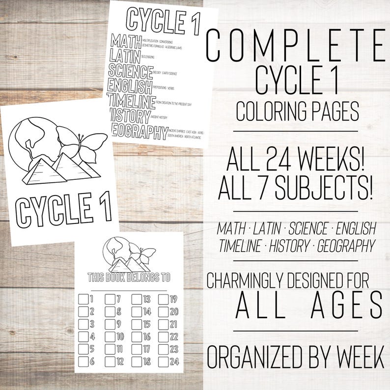 Cycle 1 Memory Work Coloring Pages | Homeschool Printable Pack for ...