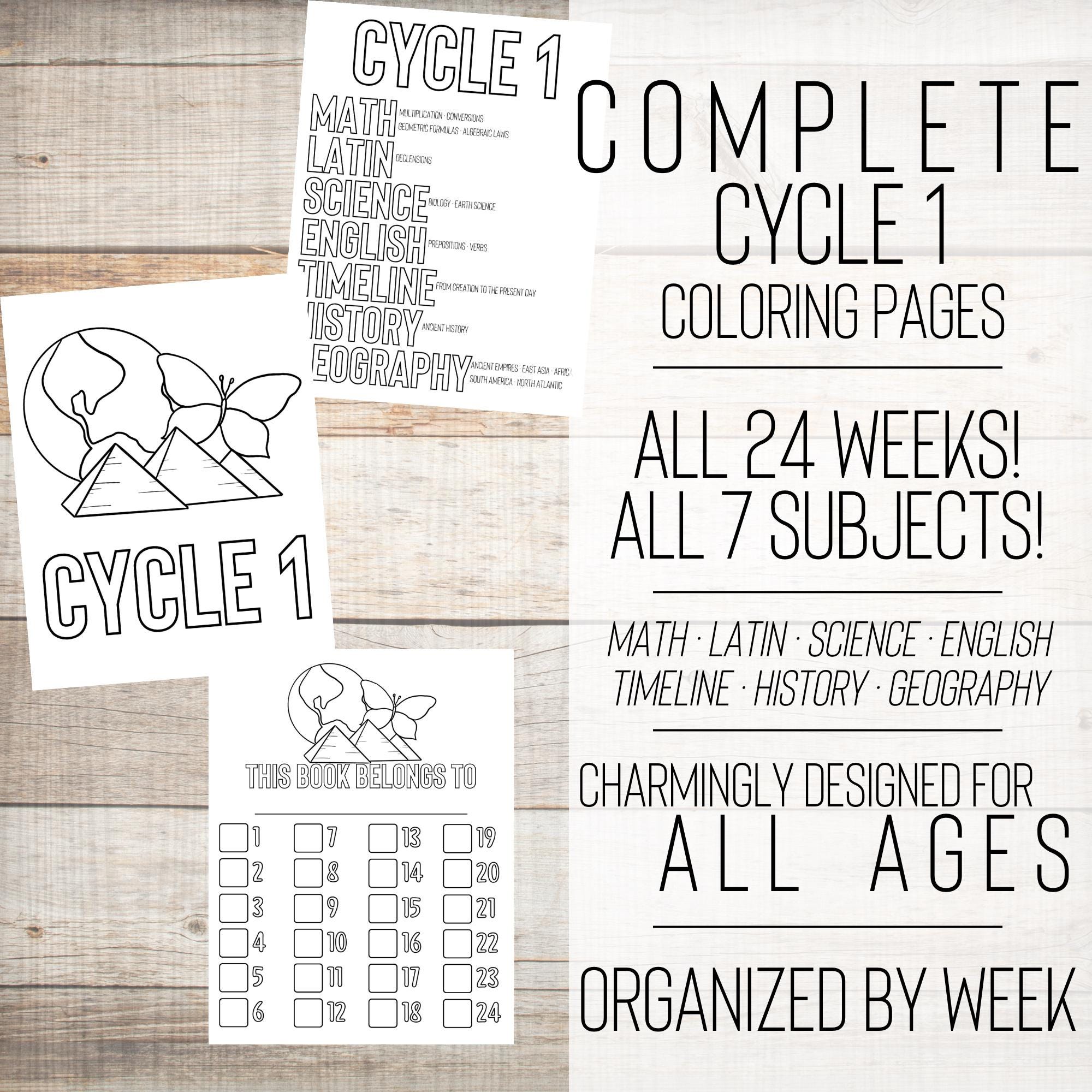 Cycle 1 Memory Work Coloring Pages | Homeschool Printable Pack for ...