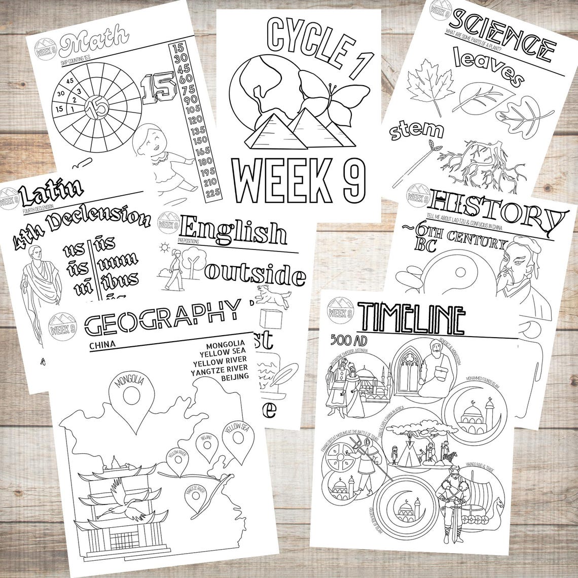 Cycle 1 Memory Work Coloring Pages | Homeschool Printable Pack for ...