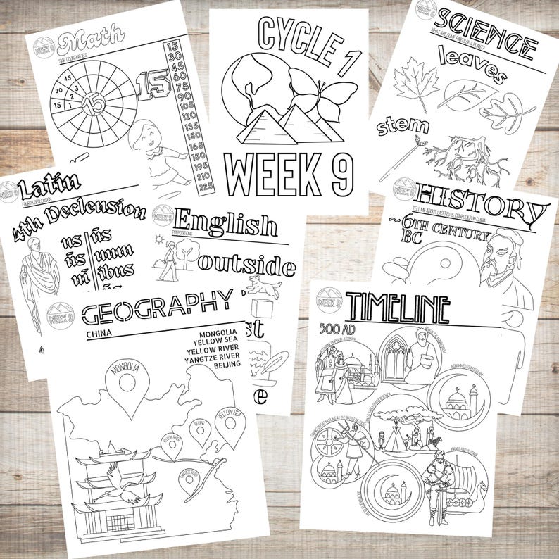 Cycle 1 Memory Work Coloring Pages | Homeschool Printable Pack for ...