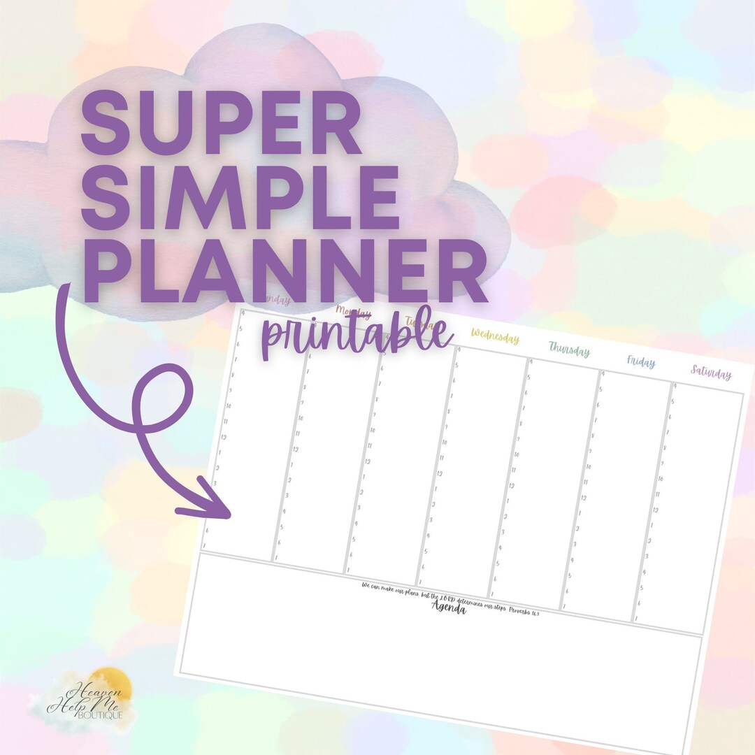 Super Simple Planner Printable Planning Sheet Weekly - Etsy