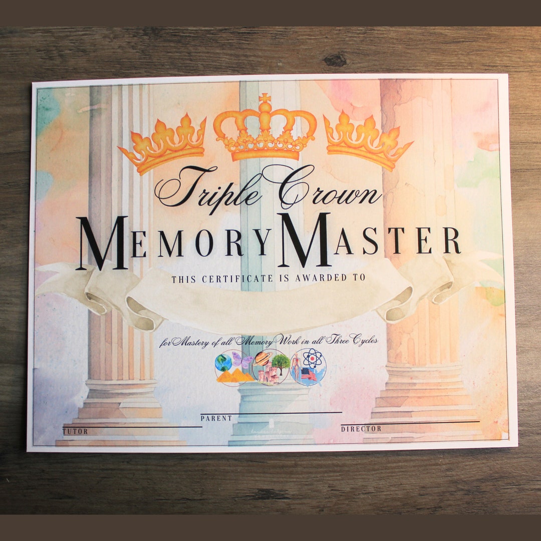 Bundle Memory Master Certificate Homeschool Award Achievement Diploma ...