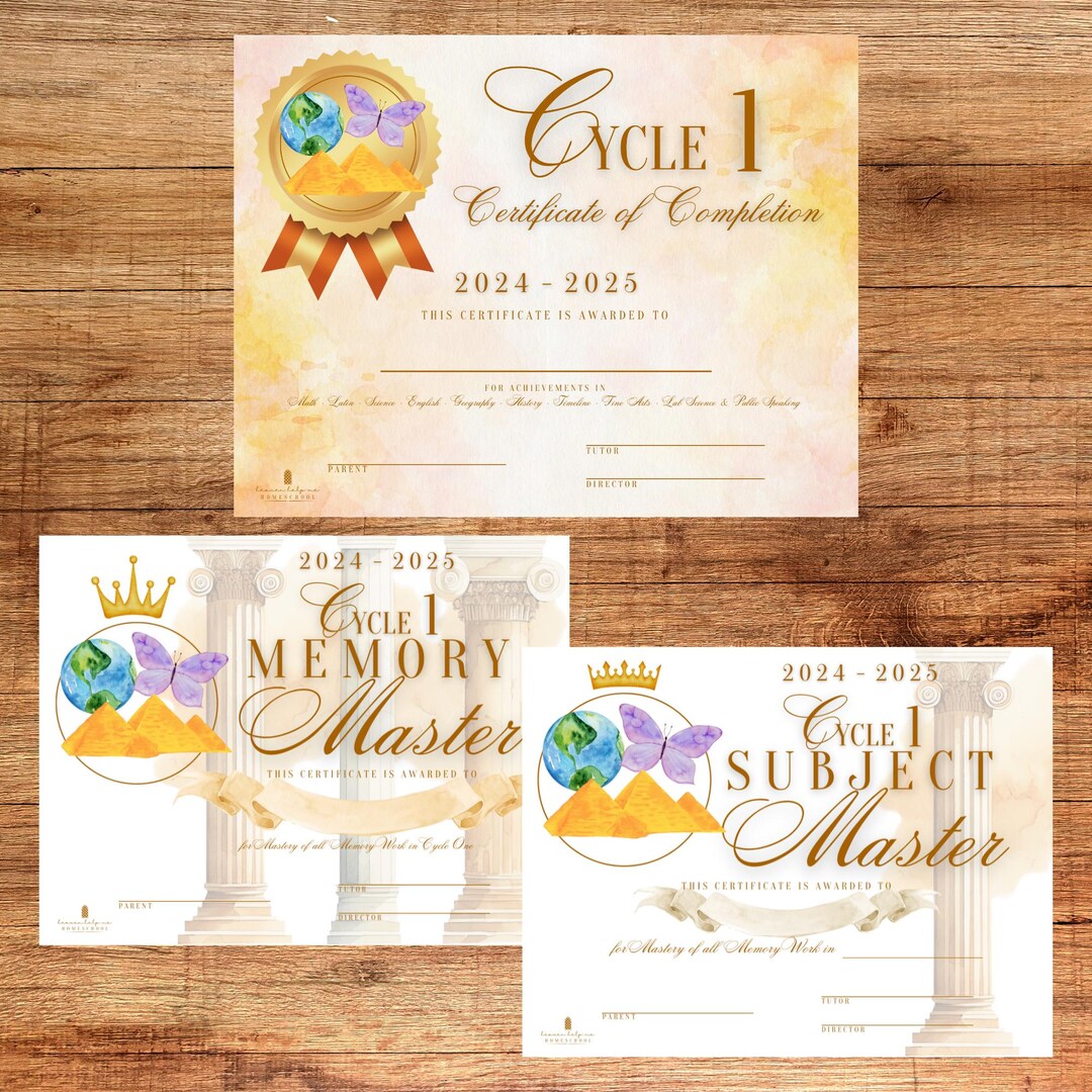 Cycle 1 2024 2025 Classical Conversations Certificate of Completion - Etsy