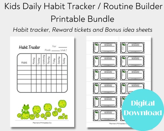 Kids Habit Tracker Printable Fun Routine Checker Frog - Etsy UK