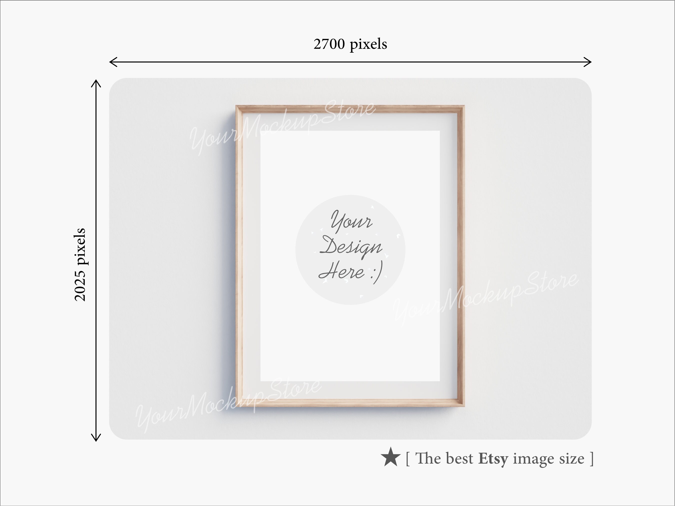 Simple Mockup Wooden Vertical Frame Passe Partout Etsy - Etsy