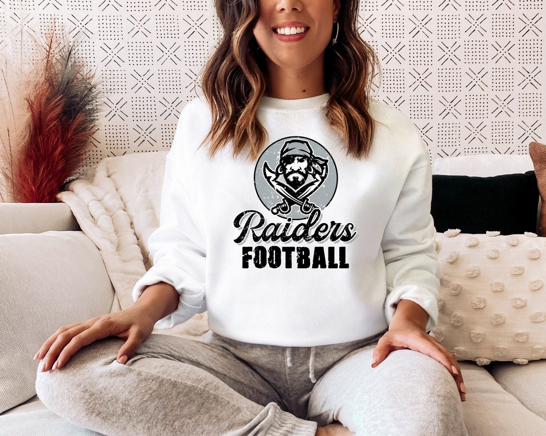 Raiders Football Distressed Grunge Soft Oversized Comfy Sweatshirt ...