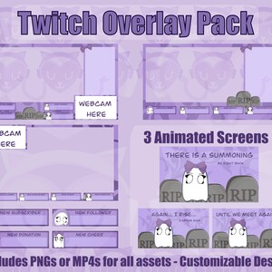 Spooky Cute Ghost Streaming Overlays | 24 Item Bundle for Streamer ...