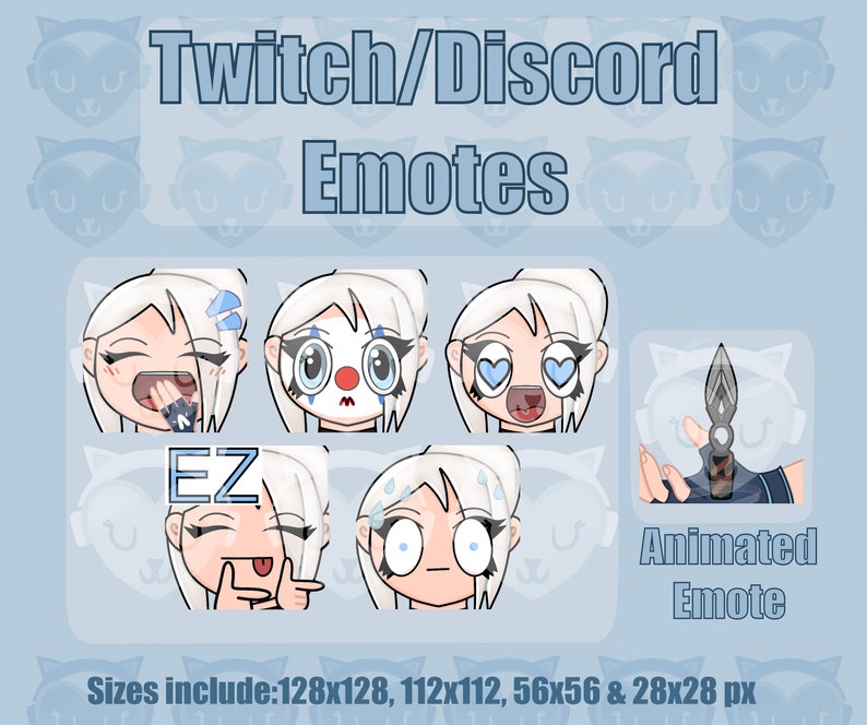 Jett Valorant 6 Emotes 1 Animated Twitch Discord Youtube Emote Pack ...