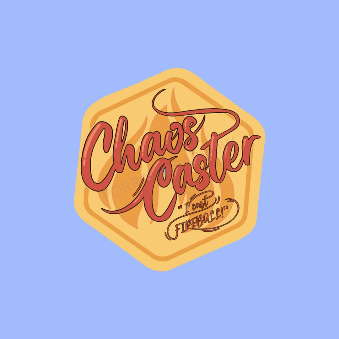 Chaos Caster D&demerit Badge Vinyl Sticker | Fantasy Stickers | Funny ...