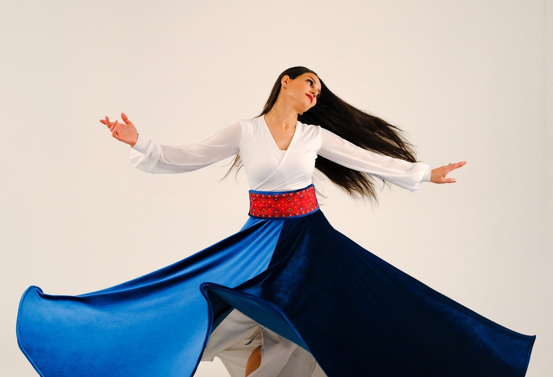 Sufi Velvet Skirt, Whirling Skirt From Velvet, Blue Velvet Whirling ...