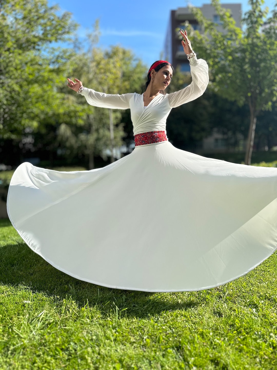 Handmade Sufi Whirling Skirt: Maserati Crepe Fabric - Etsy