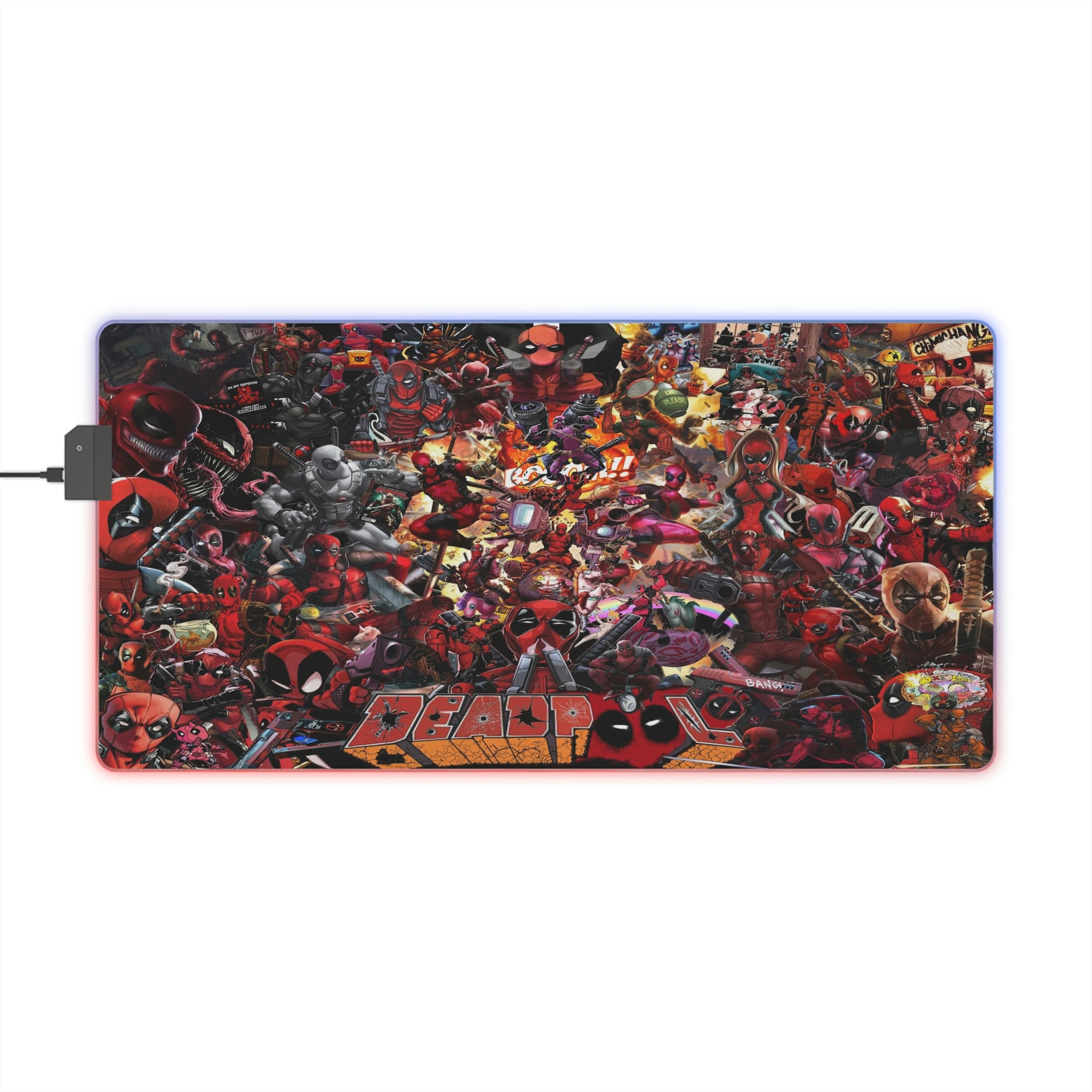 Deadpool LED Desk Mat Superheros & Villains LED Gaming Mouse Pad Marvel ...