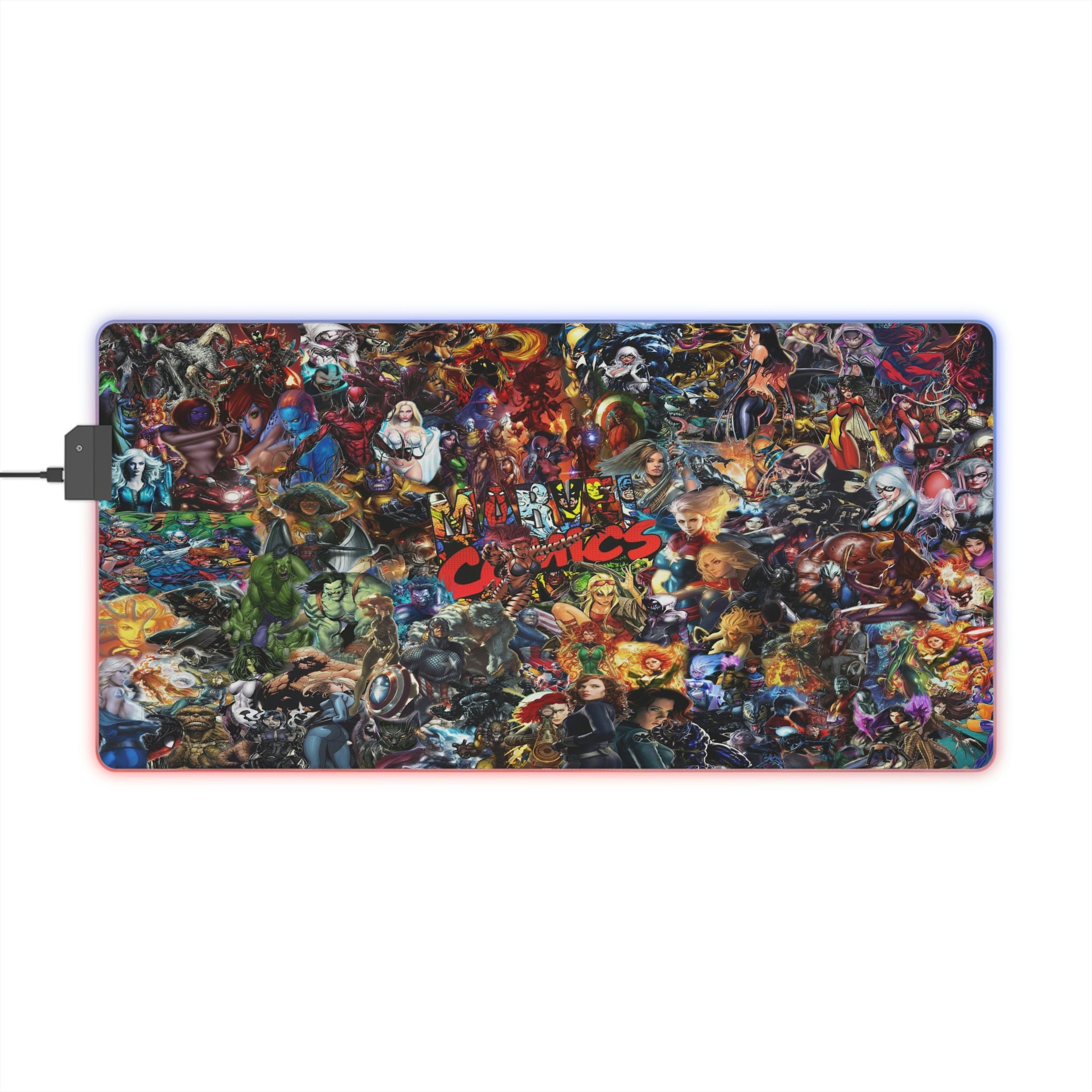 Marvel Characters LED Desk Mat Superhero & Villains LED Gaming Mouse ...