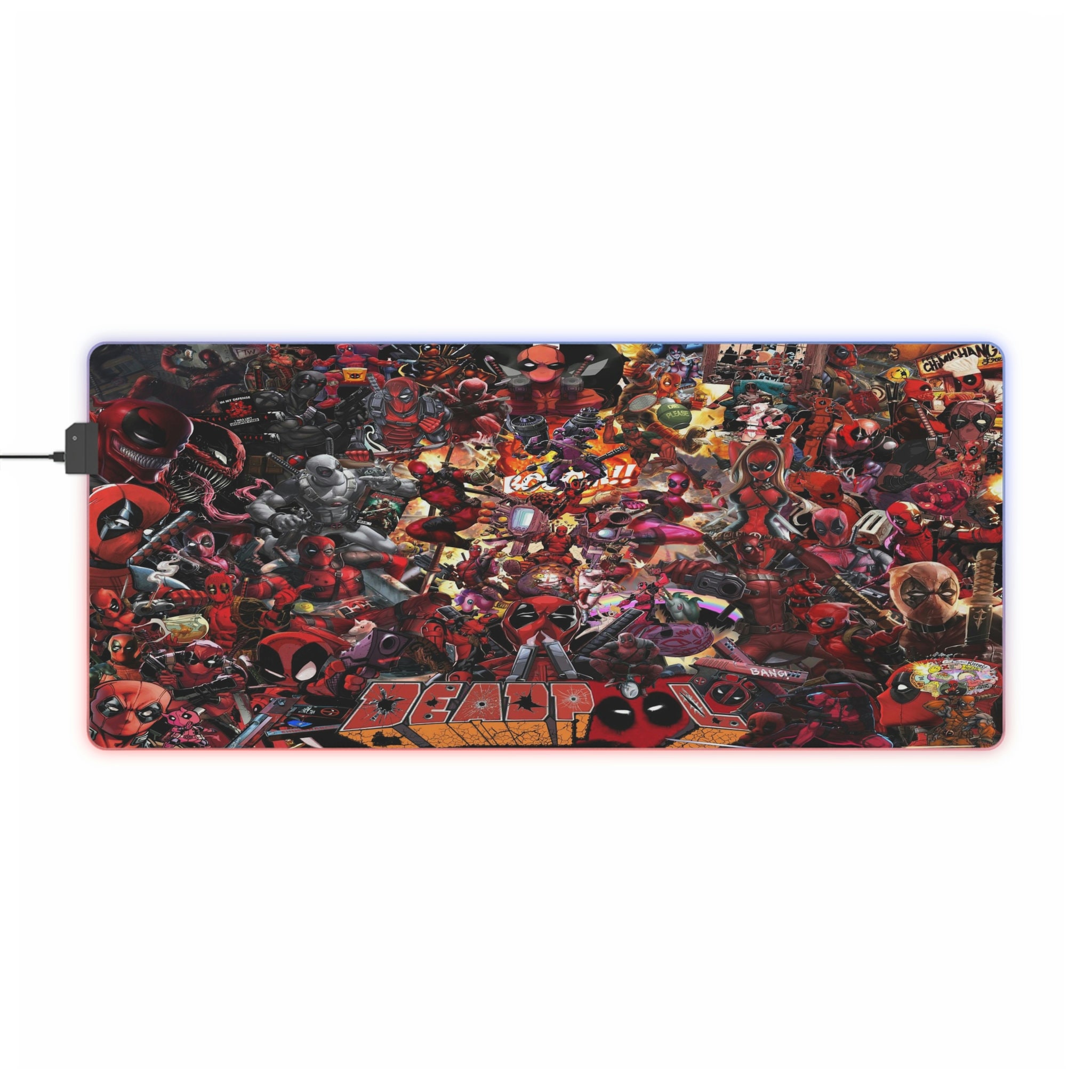 Deadpool LED Desk Mat Superheros & Villains LED Gaming Mouse Pad Marvel ...