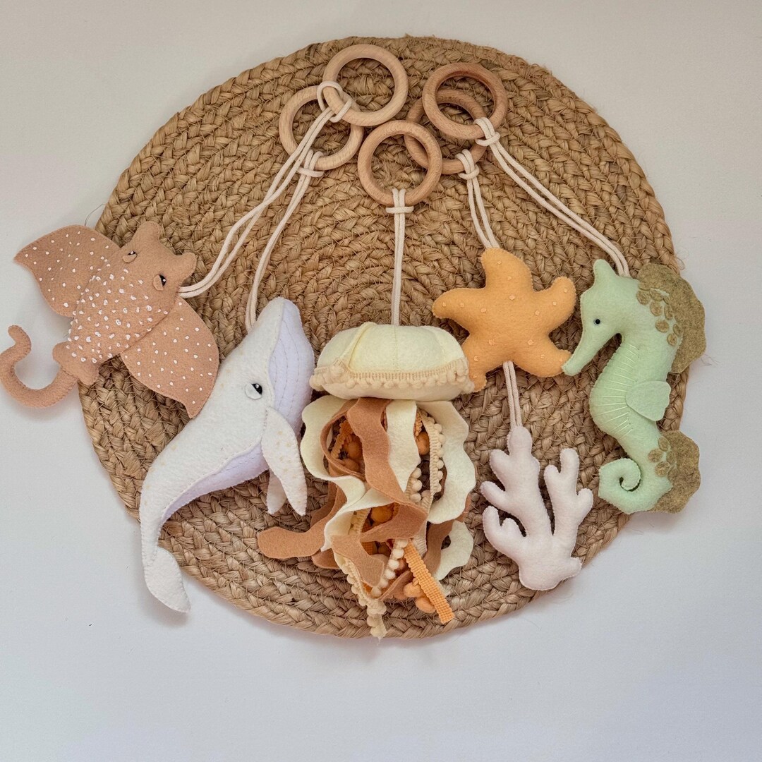 Ocean Baby Gym Toys, Jellyfish, Stingray, Whale, Seahorse, Starfish ...