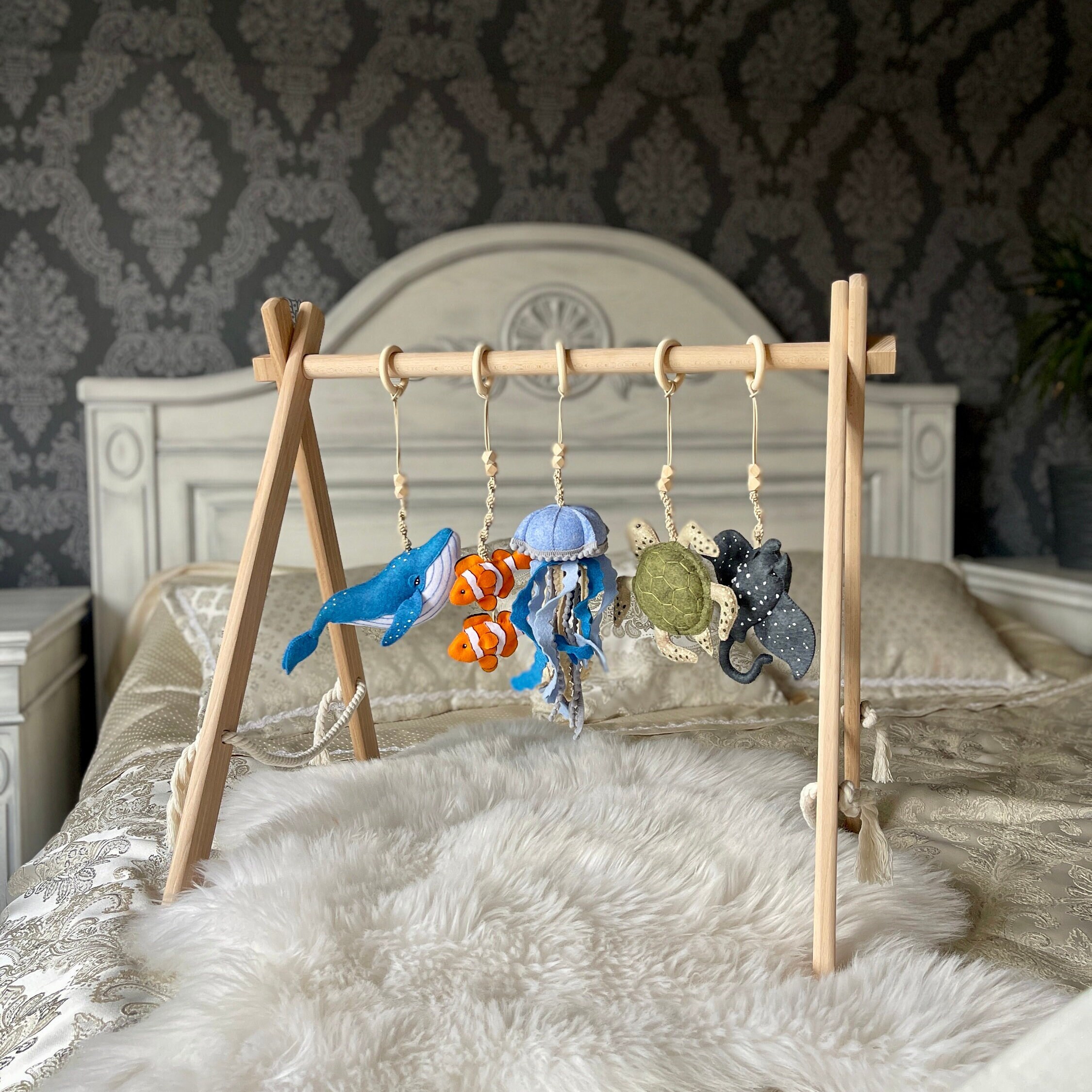 Baby Play Gym Wooden Baby Gym Frame Baby Gym Set Baby Gym Toys Toddler ...