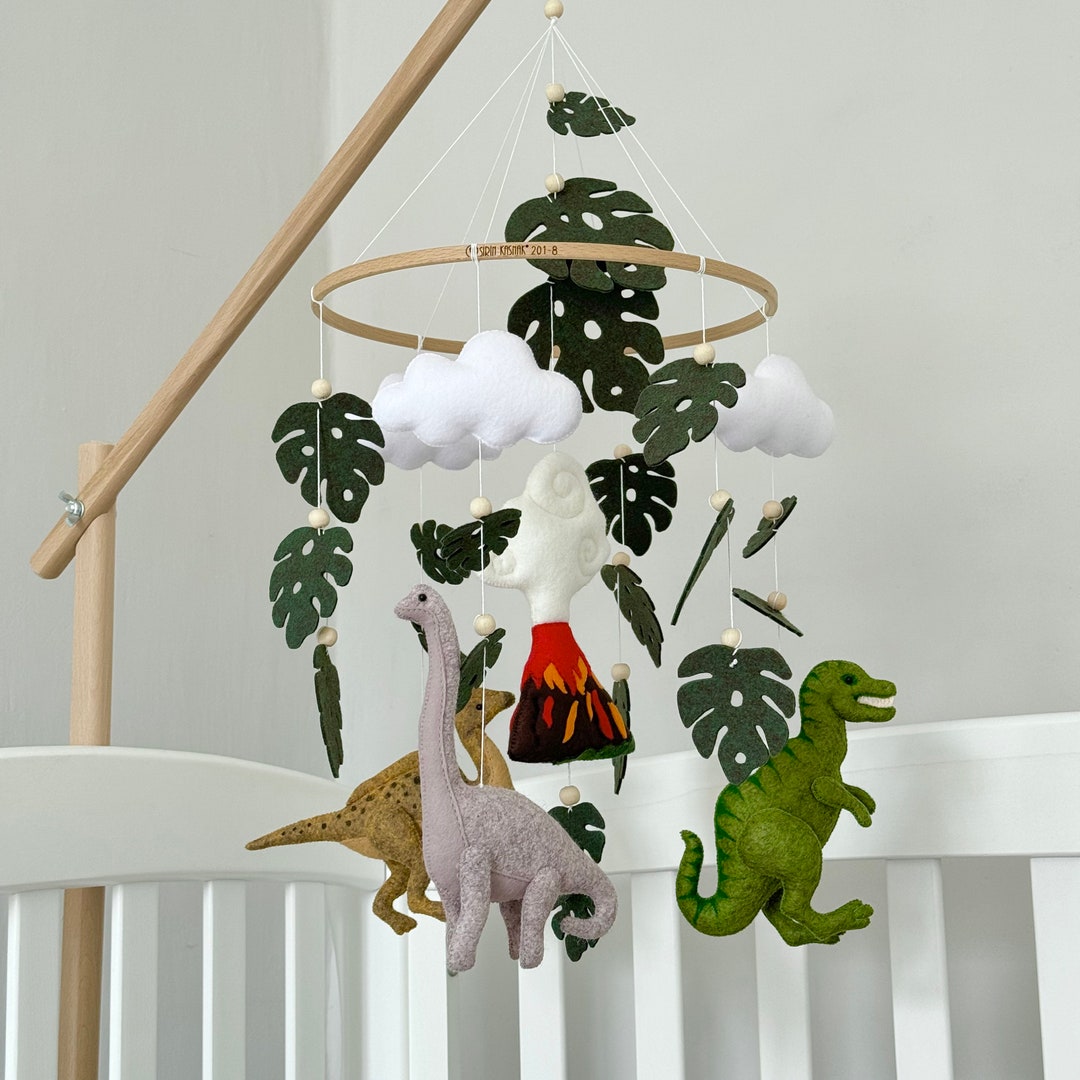Dinosaur Mobile, Jungle Nursery Decor, Baby Gift Idea, Baby Shower Gift ...