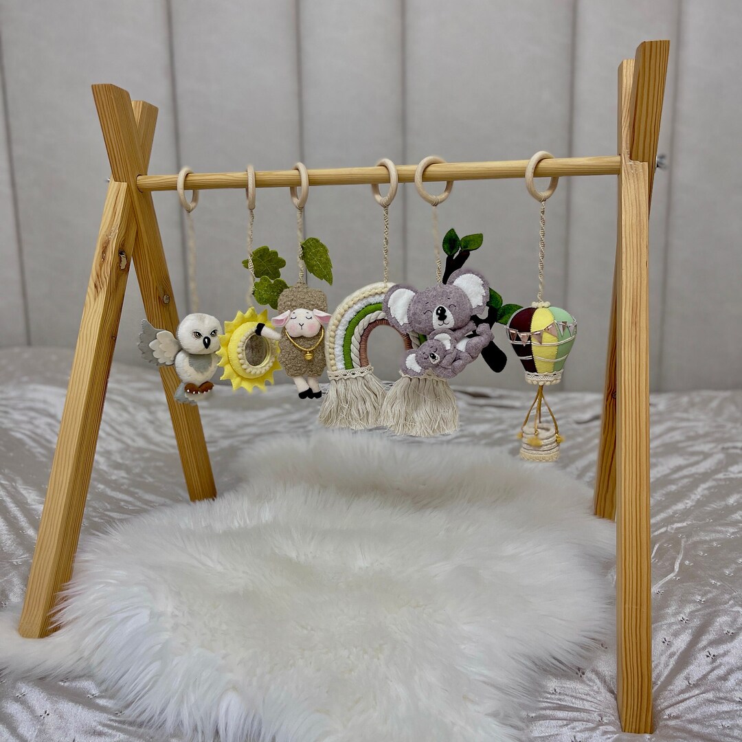 Sensory Baby Play Gym Wooden Baby Gym Baby Gym Set Toys Toddler ...