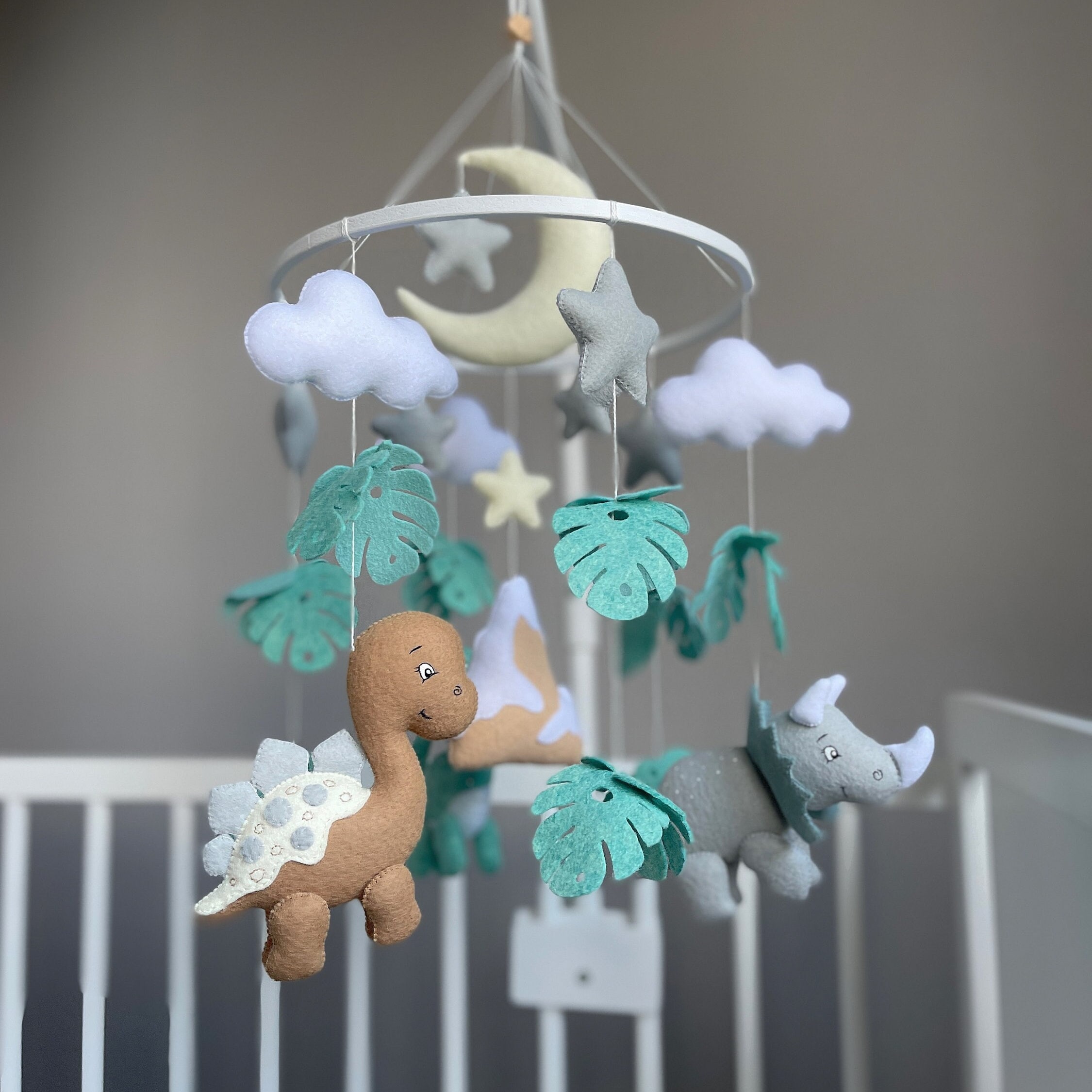 Dinosaur Mobile Dino Mobile Dinosaur Jungle Nursery Decor Baby Gift ...